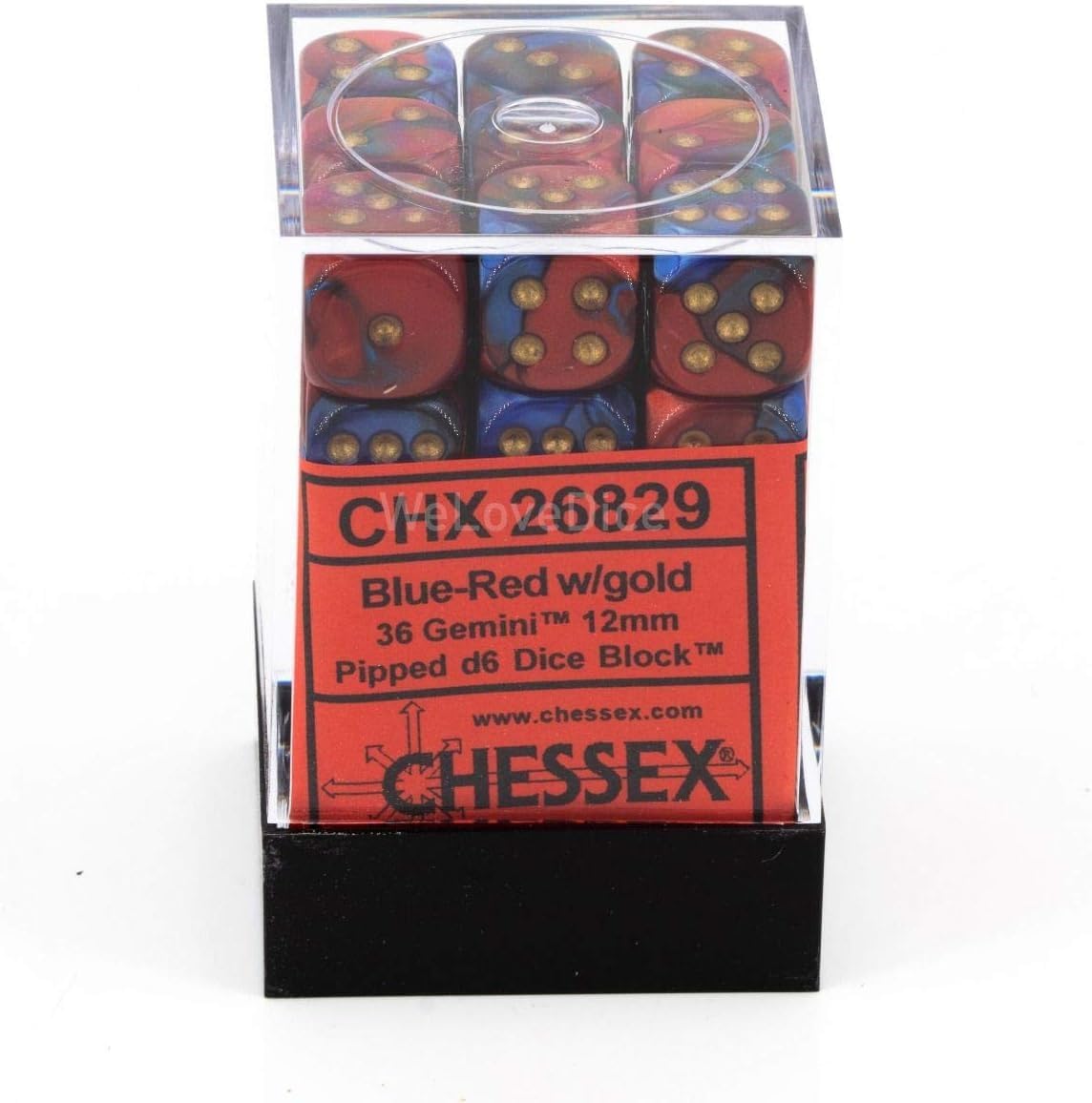 Chessex DND Dice Set D&D Dice-12mm Gemini Blue, Red, and Gold Plastic Polyhedral Dice Set-Dungeons and Dragons Dice Includes 36 Dice β D6