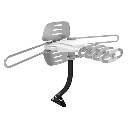 Amazon Basics HDTV Digital Amplified Outdoor TV Antenna with Mounting Pole - 360 Degree Rotation, 150 Mile Long Range