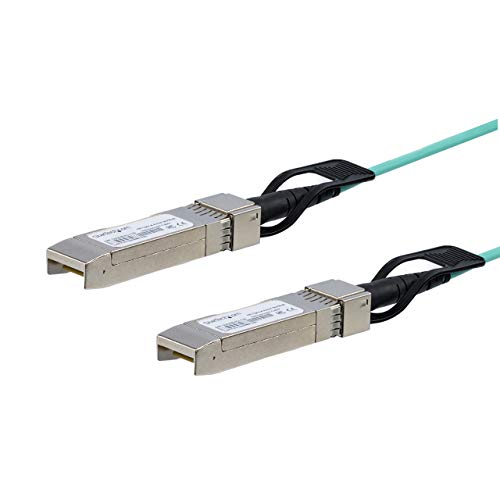 StarTech.com Cisco SFP-10G-AOC5M Compatible 5m/16.4ft 10G SFP+ to SFP+ Active Optical Fiber - 10Gbps SFP Plus/Mini GBIC/Transceiver Module Cable - Firepower ASR1000 (SFP10GAOC5M)