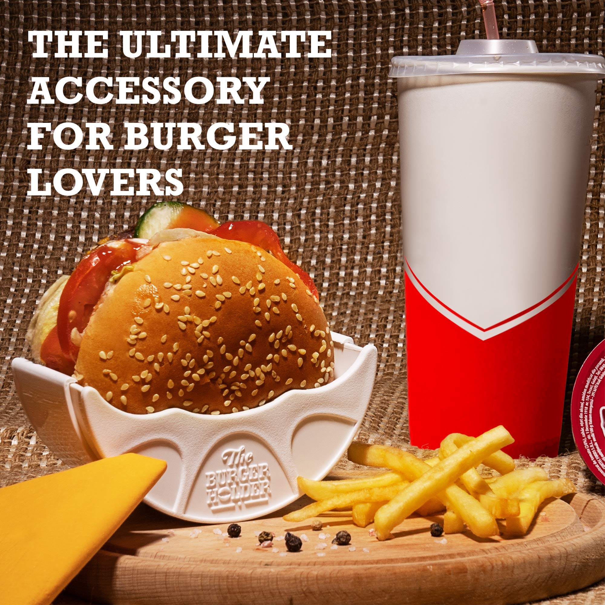 Original Burger Holder - Hygienic Reusable Hamburger Bun Shell - Eco Friendly Mess-Free Alternative to Wax Paper, Aluminum Foil, Tin Foil Sheets - Perfect for Sloppy Joes - BPA-Free & Dishwasher Safe