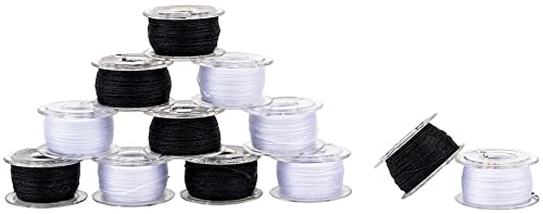 Singer Bobbins Class 15 Threaded Notion, Black, White