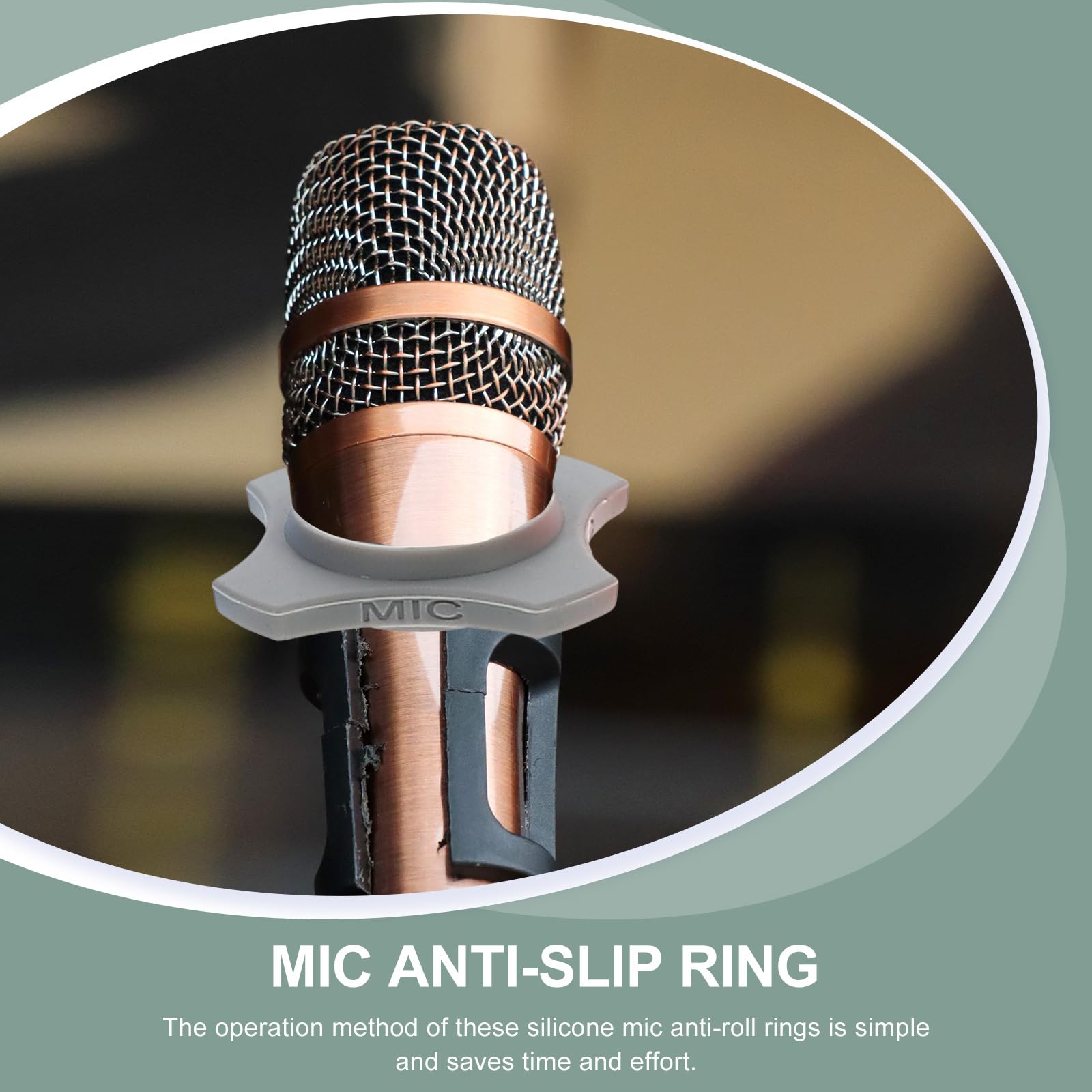 Microphone Accessories Rubber Handheld Microphone Rolling Protection Ring Anti- rolling Shakeproof Mic Protector For KTV Karaoke Random Color 10Pcs Mic Case