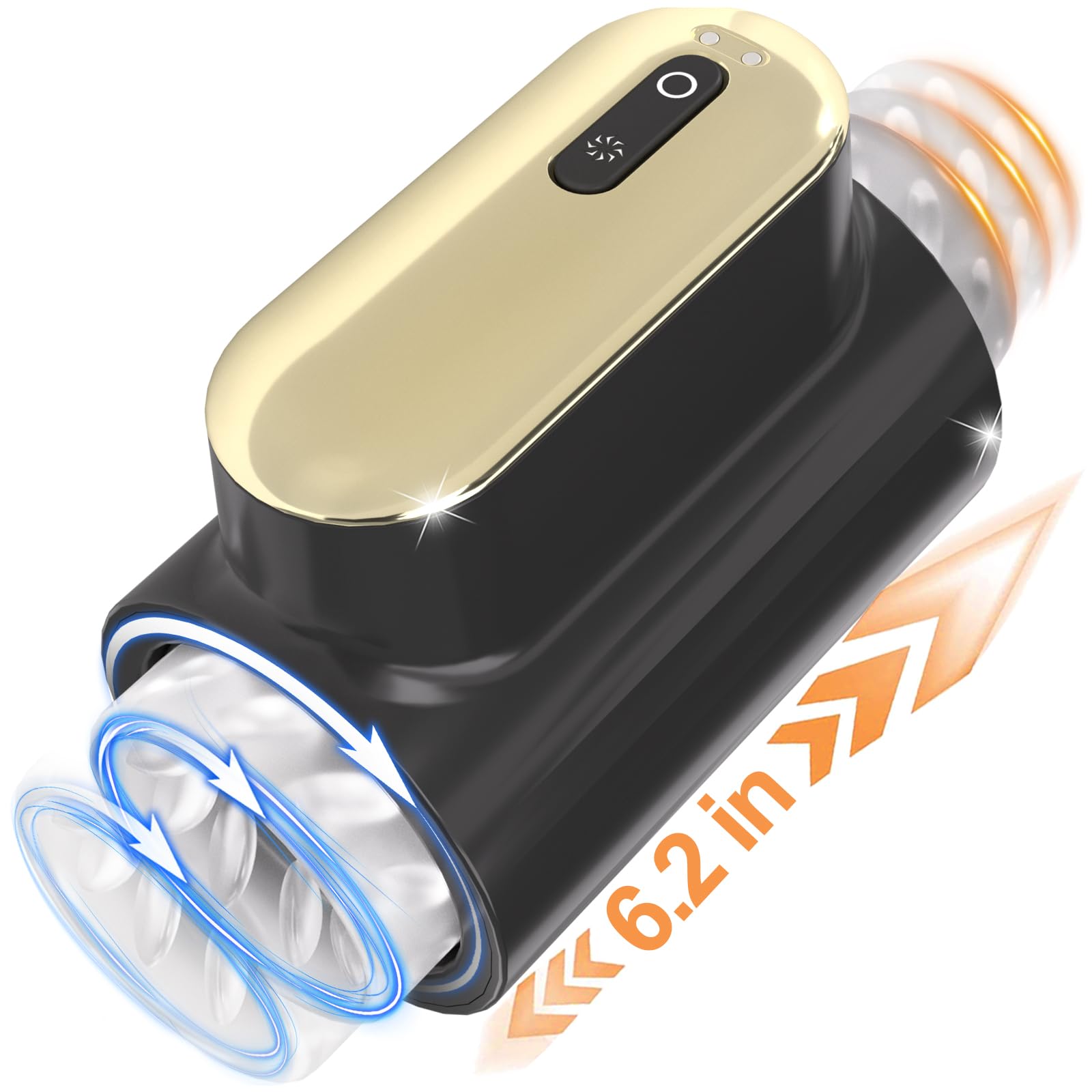 6.2'' Full-length Automatic Thrusting Rotating Male Masturbator, Adult Sex Toys, Blowjob Sex Machine Stroker Penis Vibrator, Hands Free Masturbators Pocket Pussy for Men Pleasure