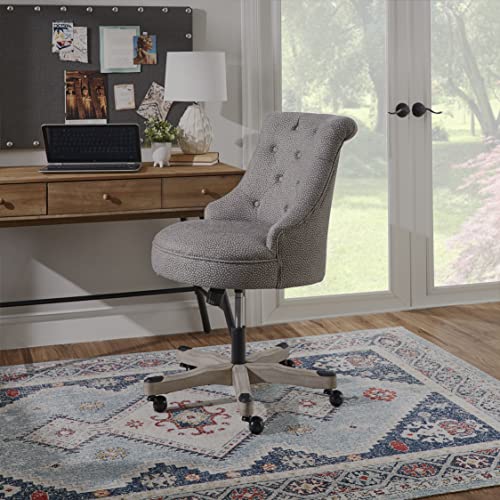 Linon Talia Office Chair, Gray 28.25D x 27.25W x 35.75H Inch