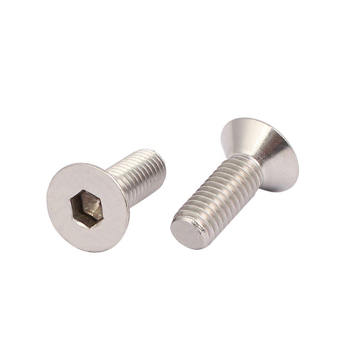 uxcell M6x18mm 316 Stainless Steel Flat Head Hex Socket Cap Screws Silver Tone 6pcs