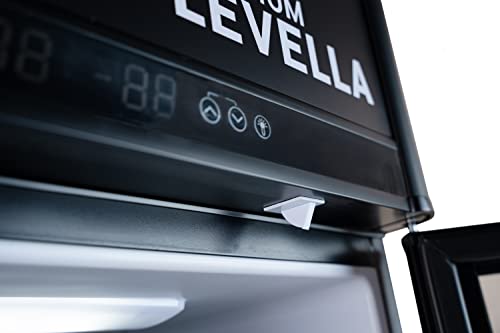 PremiumLevella PRFIM1257DX Single Glass Door Merchandiser Refrigerator-Freezer with Automatic Ice Maker Display Beverage Cooler-12.5 cu ft-Black