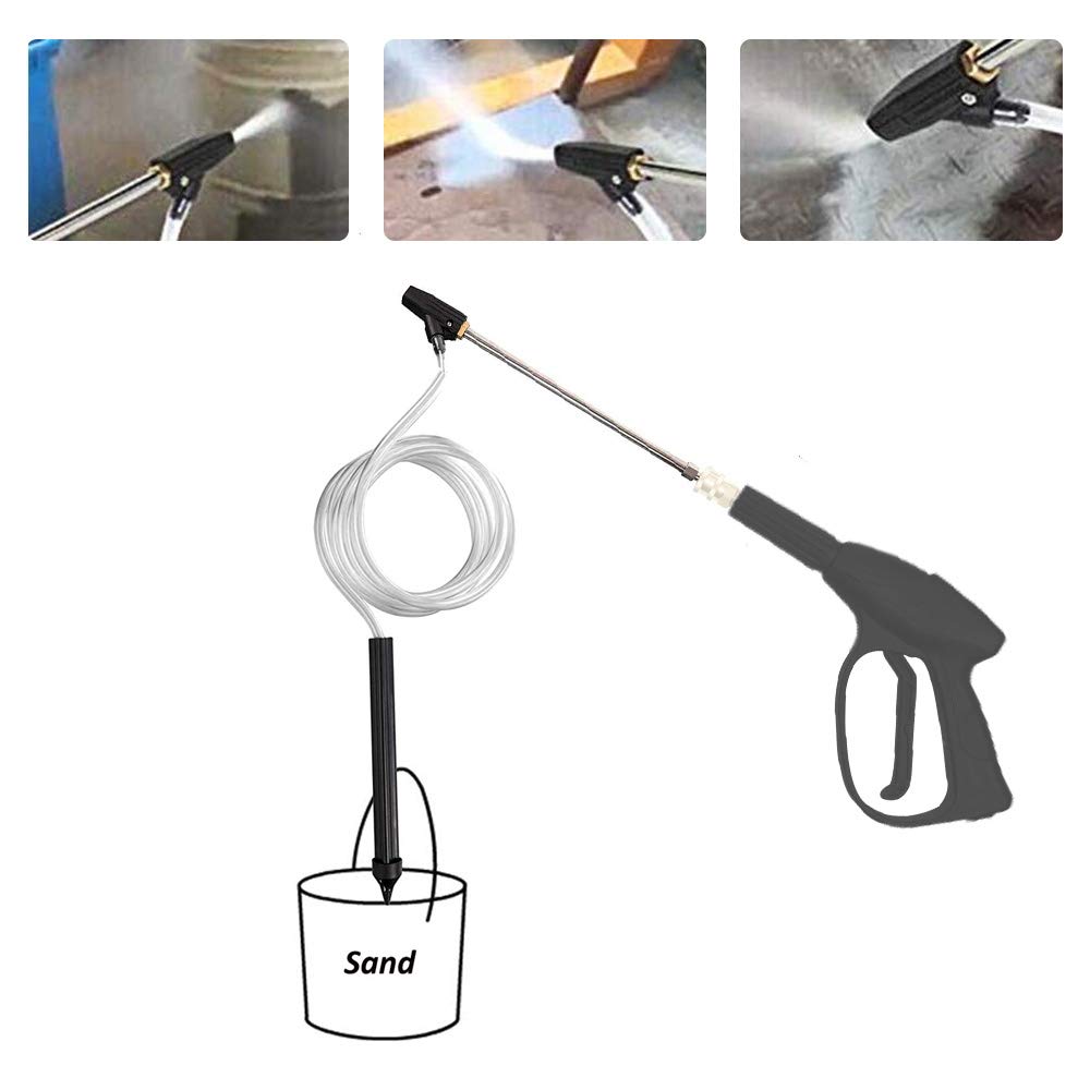 AgiiMan Pressure Washer Sandblasting Kit - 3200 PSI Sand Blaster Gun Attachment, 2 in 1 Quick Connector with Adaptor