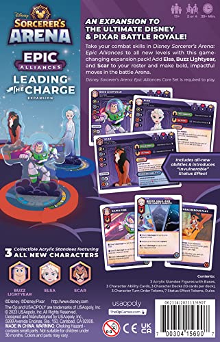 Disney Sorcerer’s Arena: Epic Alliances Leading The Charge Expansion | Featuring Buzz Lightyear, Scar, and Elsa | Officially-Licensed Disney Strategy & Family Board Game