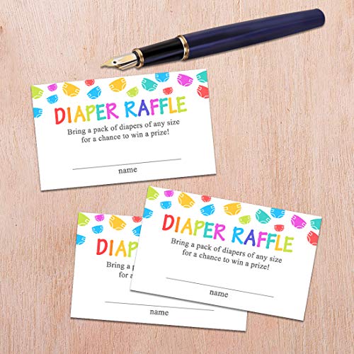 60 Colorful Diaper Raffle Tickets Gender Neutral Baby Shower Game