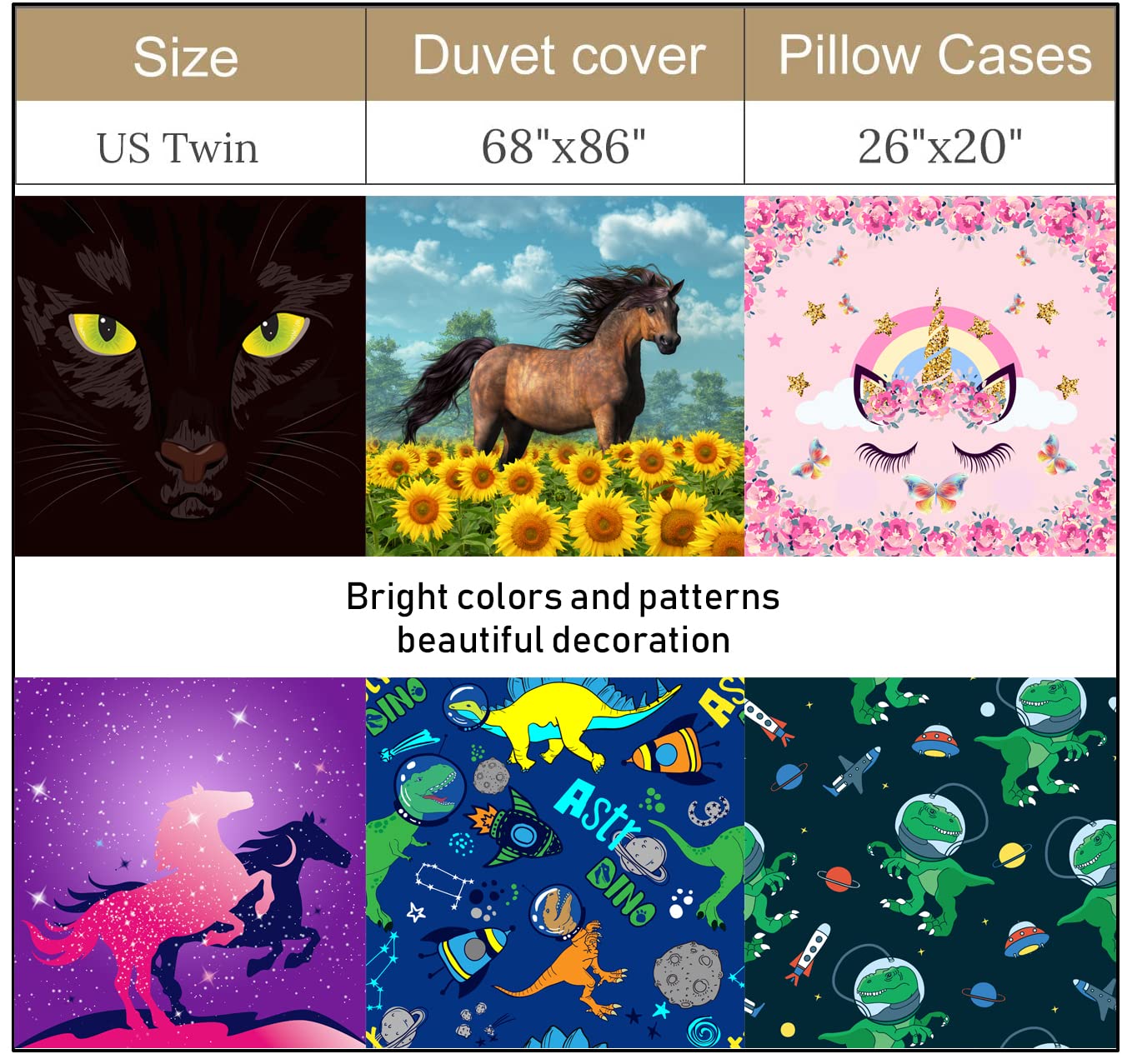 Dinosaurs Spaceship Duvet Cover Twin Size Comforter Cover Soft Bedding Sets 3 Piece with 2 Pillow Shams for Boy Gril