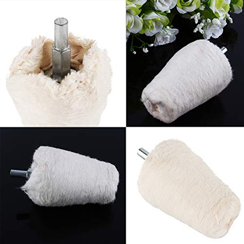 Terisass Polishing Wheel Polishing Pad Cone Shaped Foam Car Polishing Pad Vehicle 60mm Diameter White Buffing Pads for Wheels Use with Power Drill Universal