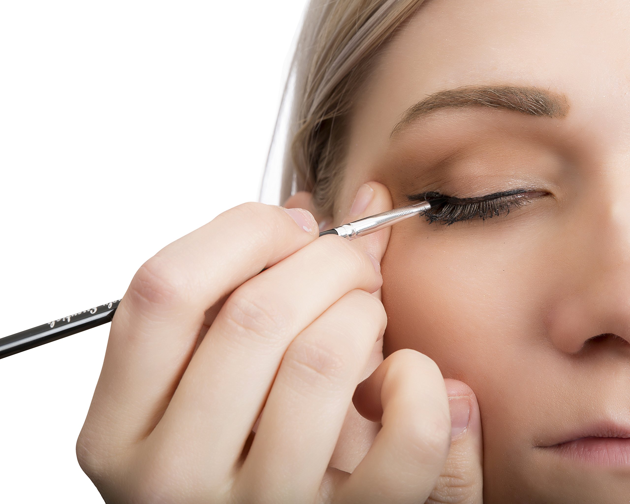 BEST EYELINER MAKEUP BRUSH - Professional Gel Brushes - Premium Quality Flat Eyeliner Brush at an Economical Price! Use for Fine Lines, Very Thin Synthetic Bristles.