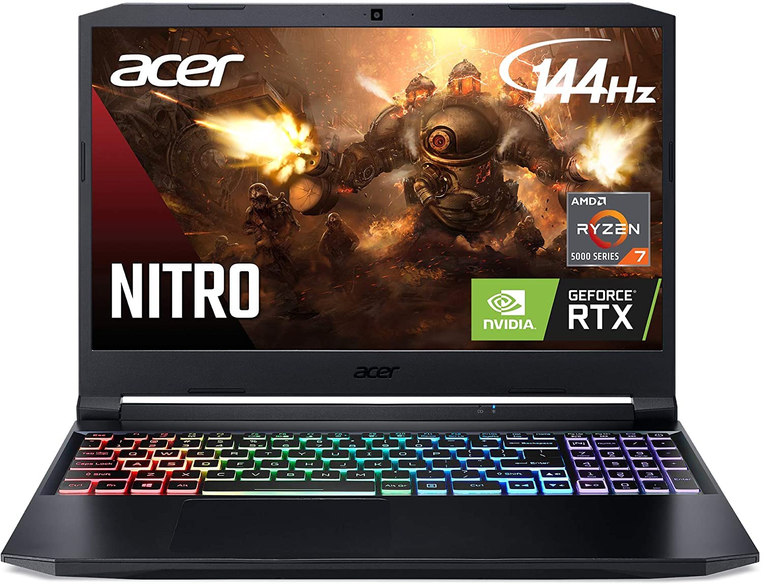Acer Nitro 5 15.6'' FHD IPS Display Gaming Laptop | AMD Ryzen 7 5800H Octa-Core NVIDIA GeForce RTX 3060 32GB RAM 1TB SSD RGB Backlit Keyboard Windows 10 with HDMI Cable Bundle, Black, 15-15.99 inches