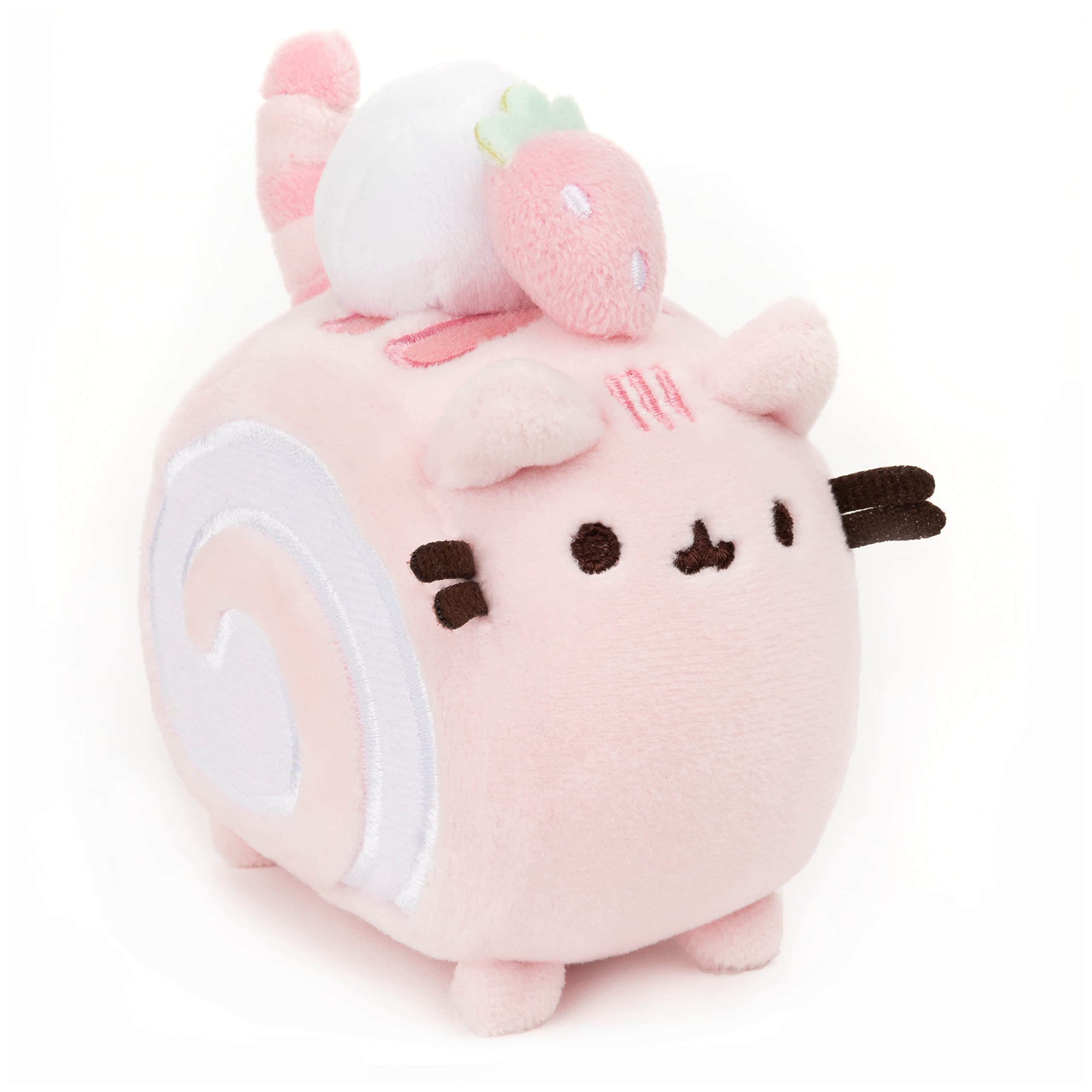 GUND Roll Cake Pusheen Sweet Dessert Squishy Plush Stuffed Animal Cat and Satisfyingly Stretchy Fabric, for Ages 8 and Up, Pink and Purple, 4”