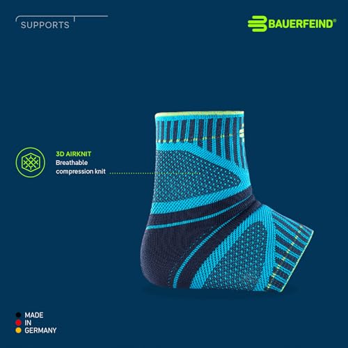 Bauerfeind Sports Ankle Support Dynamic - Ankle Compression Sleeve for Freedom of Movement - 3D AirKnit Fabric for Breathability - Premium Quality & Washable (M, Black)