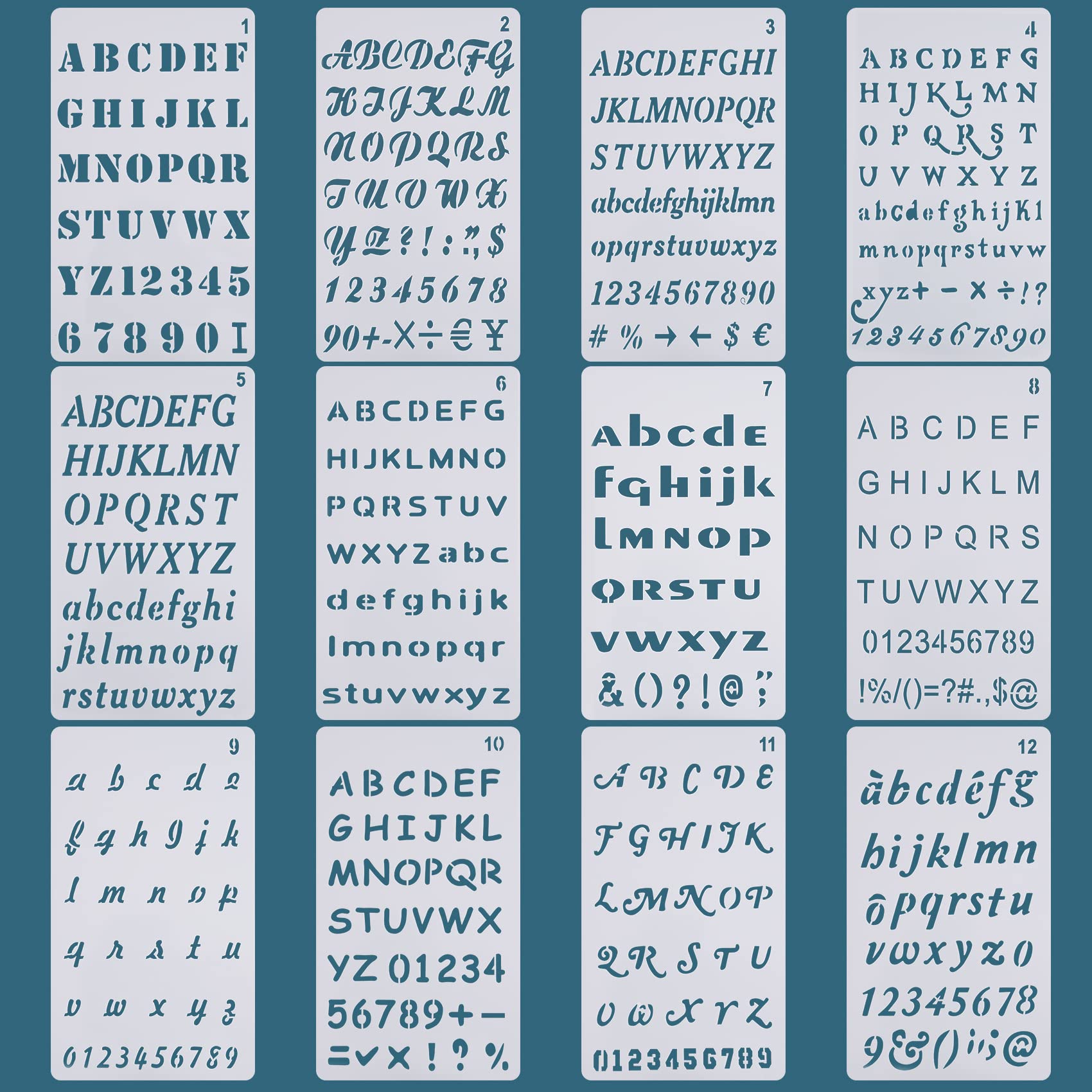 AIRIQI Letter Stencils for Painting On Wood Alphabet Number 2 Inch Large Spray Paint Stencil Small Crafts Custom 42Pcs