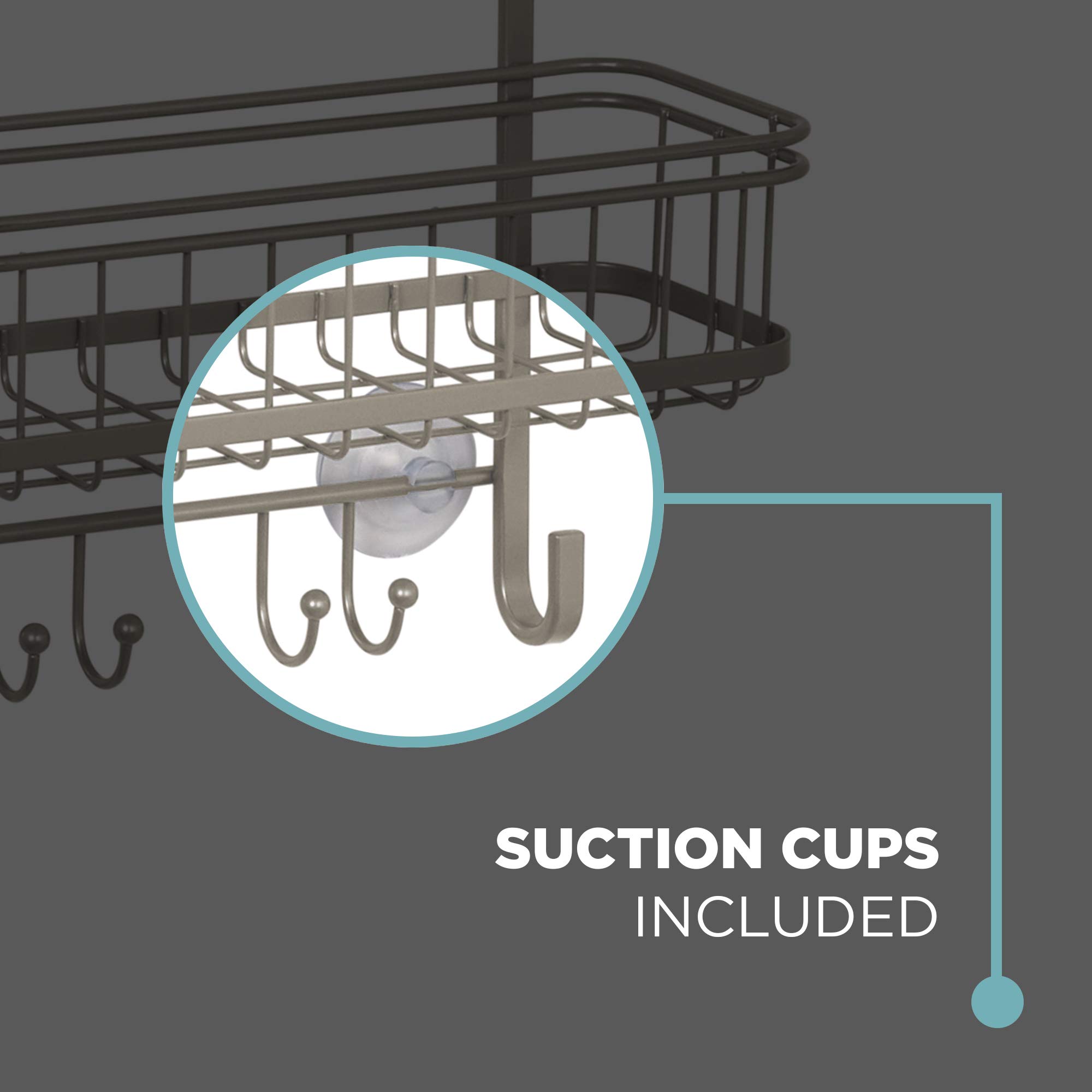 Zenna Home Hanging Over-the-Shower Caddy, Satin Nickel