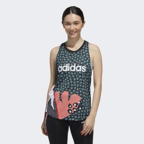 adidas Women's Farm Tank Black/Collegiate Green/White Medium