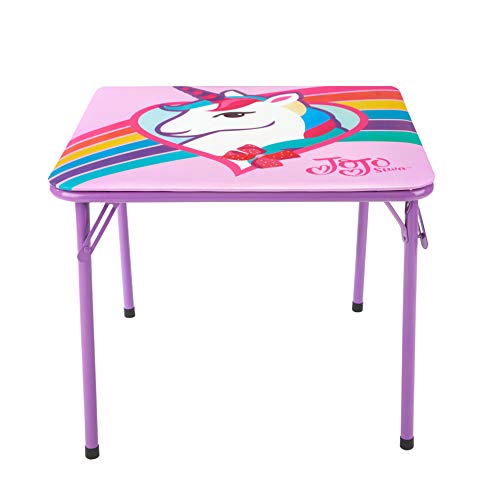 Idea Nuova JoJo Nickelodeon Siwa 3Piece Table & Chair Set with 2 Folding Chairs & 1 Table, Ages 3+ & JoJo Siwa Collapsible Children’s Toy Storage Trunk, Durable with Lid, Pink