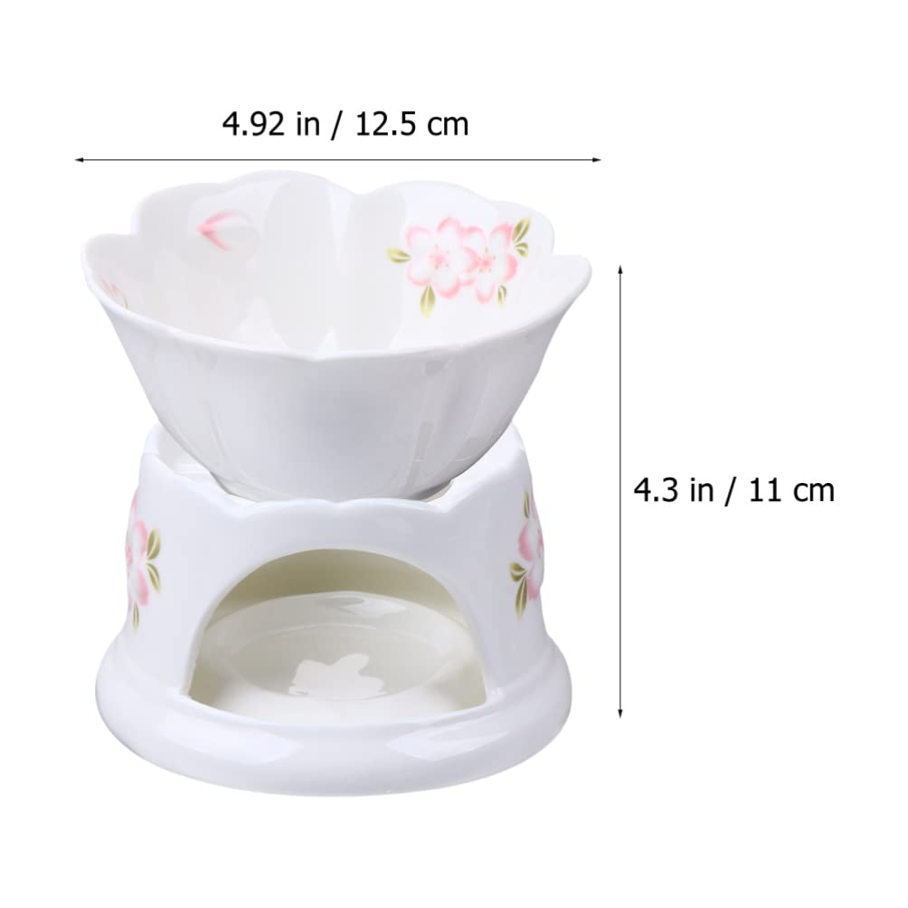 Hemoton Household Chocolate Fondue 1 Set Chocolate Melting Pot Ice Cream Ceramics Gadgets White Chocolate Melting Stove