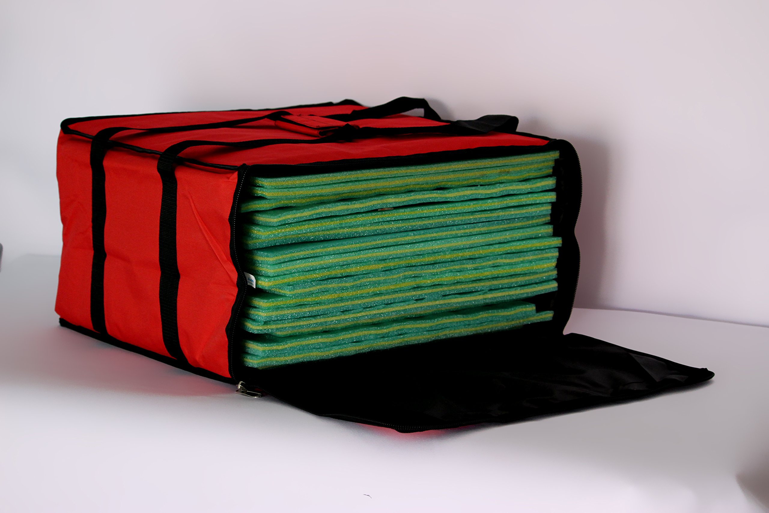 Best Quality Nylon Insulated 20" x 20" x 12" Red Pizza Delivery Bag