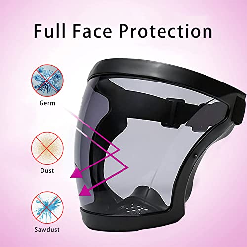 Anti Fog Face Shield Protective Face Shield High-Definition Protective Shields to Protect Eyes, Nose, Mouth, Anti-Sand and Anti-Splash Headgear All-Inclusive Face Protection for Adults(Black Anti-Blue Light)