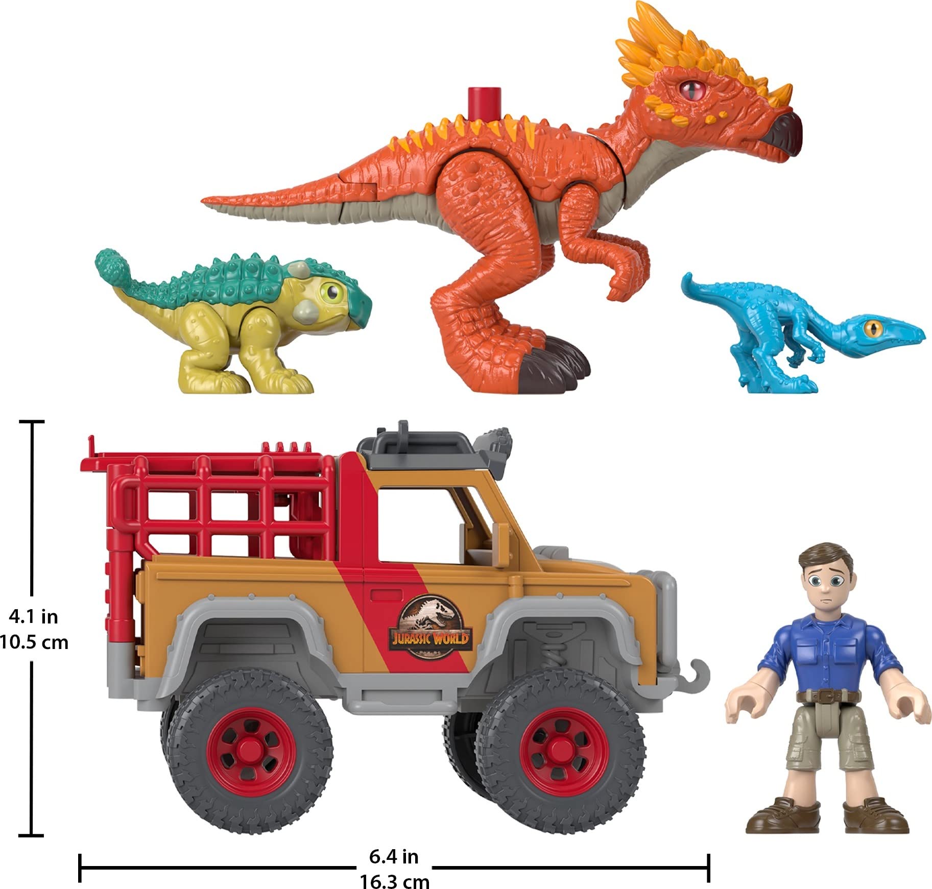Fisher-Price Imaginext Jurassic World Preschool Toy Camp Cretaceous Runaway Dinosaurs Figure Set for Pretend Play Kids Ages 3+ Years