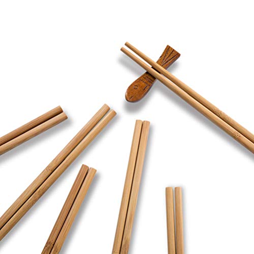 Chopsticks Reusable Chinese Natural Bamboo Chopsticks 9.8"/25cm Long Lightweight Wood Chopstick Set For Restaurant Eating Cooking -10 Pairs gift Sets Dishwasher Safe Japaness Style