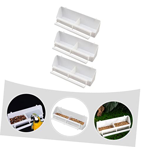 Balacoo 3pcs Cage Fruit Design Holder Girds Parakeet Food Dispenser Trough Double Birdcage Hanging Bird Feeder for Small African Buckle Gray Macaw Cup Parrot White Bowl Canary Water
