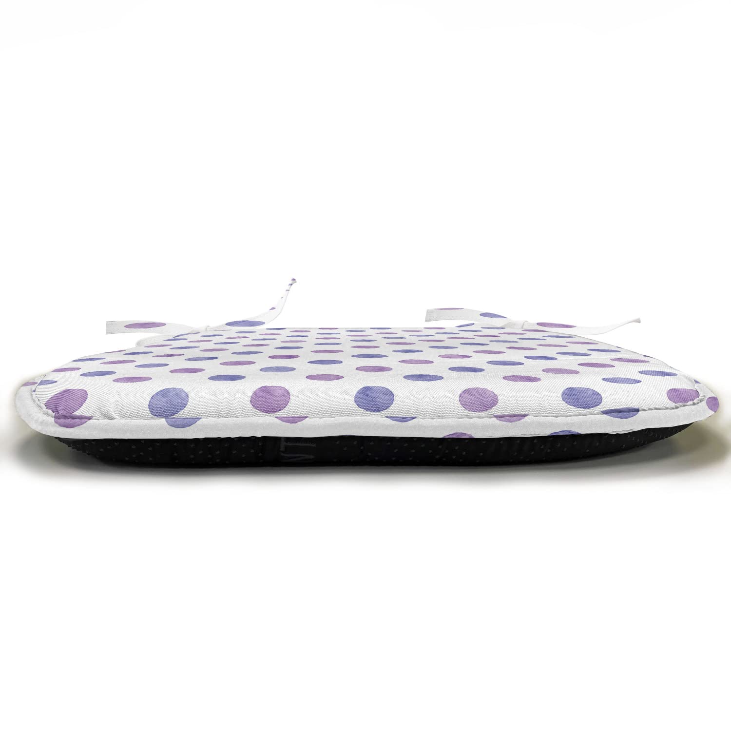Ambesonne Purple Chair Seating Cushion Set of 2, Watercolor Paint Style Nostalgic Retro Style Polka Dot Pattern Theme Classic, Anti-Slip Seat Padding for Kitchen & Patio, 16"x16", Lilac Blue