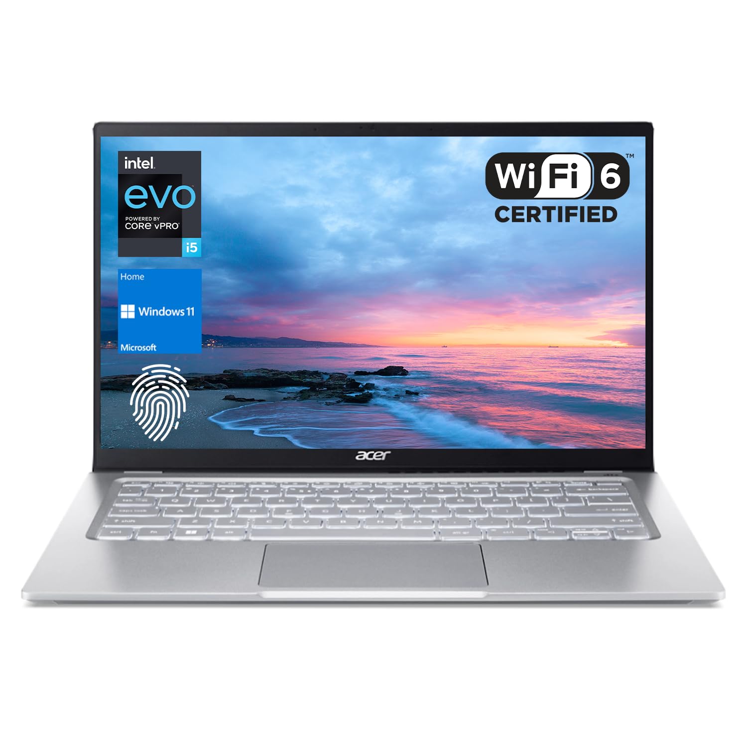 acer Swift 3 Intel Evo Ultra Thin & Light Laptop, 14" FHD Display, Intel Core i5-1240P Processor, 16GB RAM, 512GB SSD, Wi-Fi 6, Webcam, Windows 11 Home, Silver