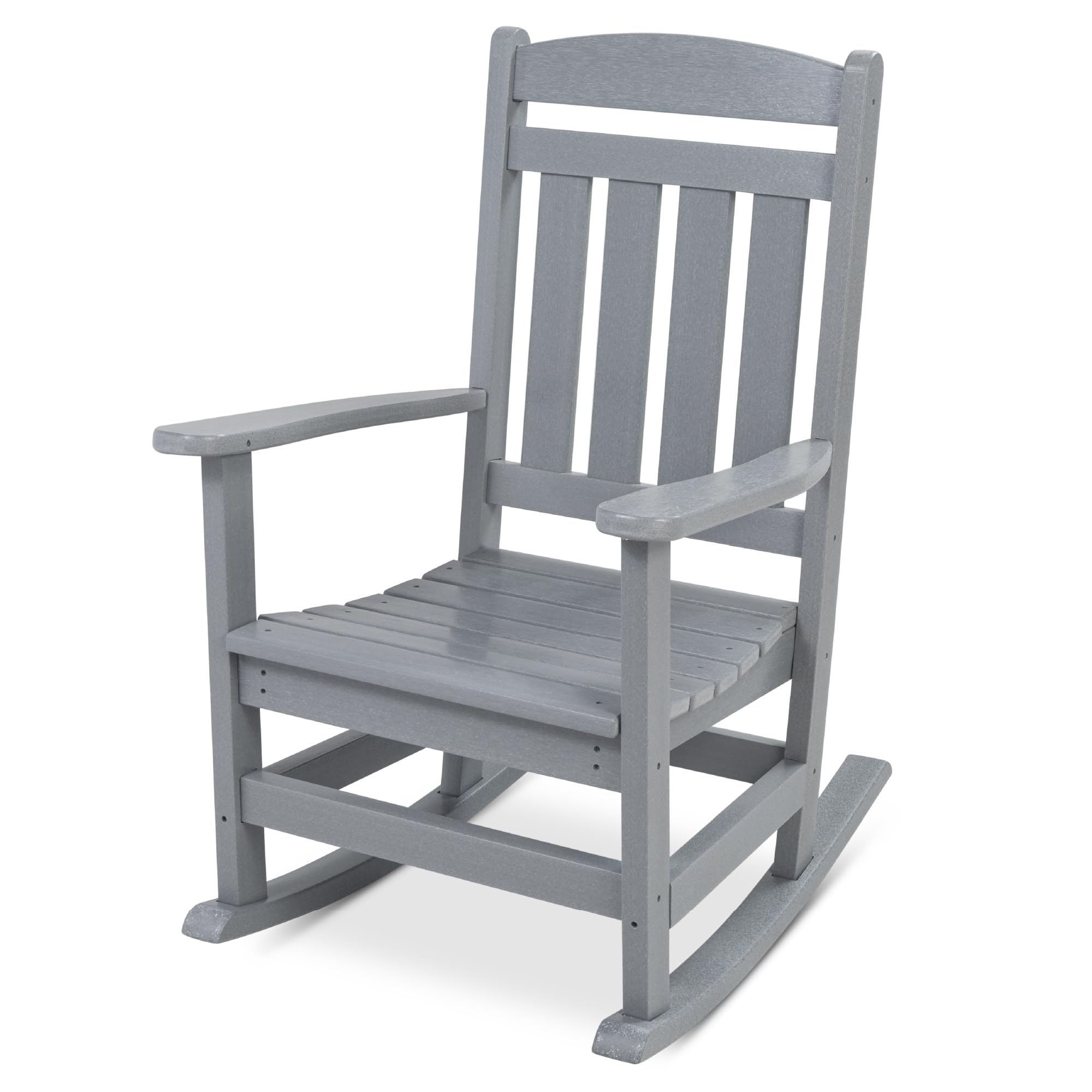 Best Choice Products All-Weather Rocking Chair, Indoor Outdoor HDPE Porch Rocker for Patio, Balcony, Backyard, Living Room w/ 300lb Weight Capacity, Contoured Seat - Gray