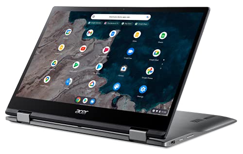 Acer Chromebook Spin 513 Convertible Laptop | Qualcomm Snapdragon 7c | 13.3" FHD IPS Touch Corning Gorilla Glass Display | 4GB LPDDR4X | 64GB eMMC | WiFi 5 | Backlit KB | Chrome OS | R841T-S4ZG, Gray