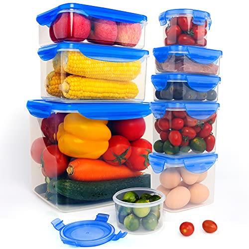 9 Pack Airtight Food Storage Container Set, Stackable Kitchen Storage Containers, 7.5L/ 253.6OZ Large Size, BPA-Free, Leak Proof, Freezer/Microwave Safe