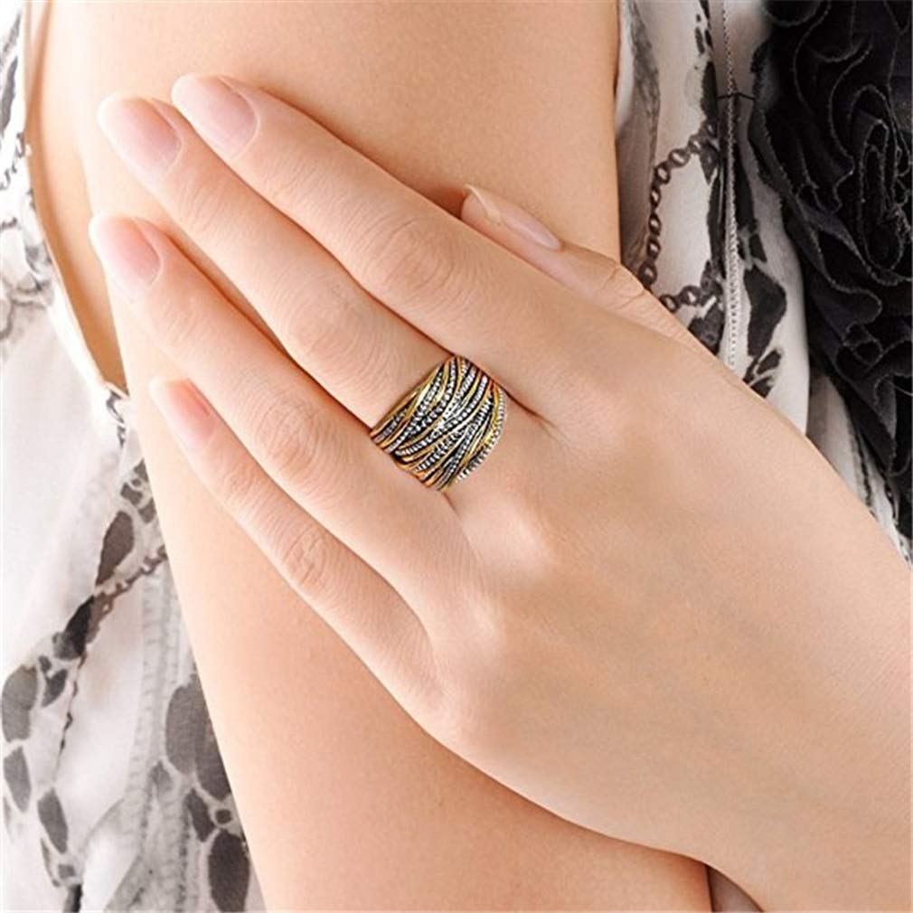 CASDAN 4Pcs Intertwined Crossover Statement Ring for Women Fashion Wrap Chunky Rings Twine Twisted Cable Wide Statement Band Ring for Men, Size 8