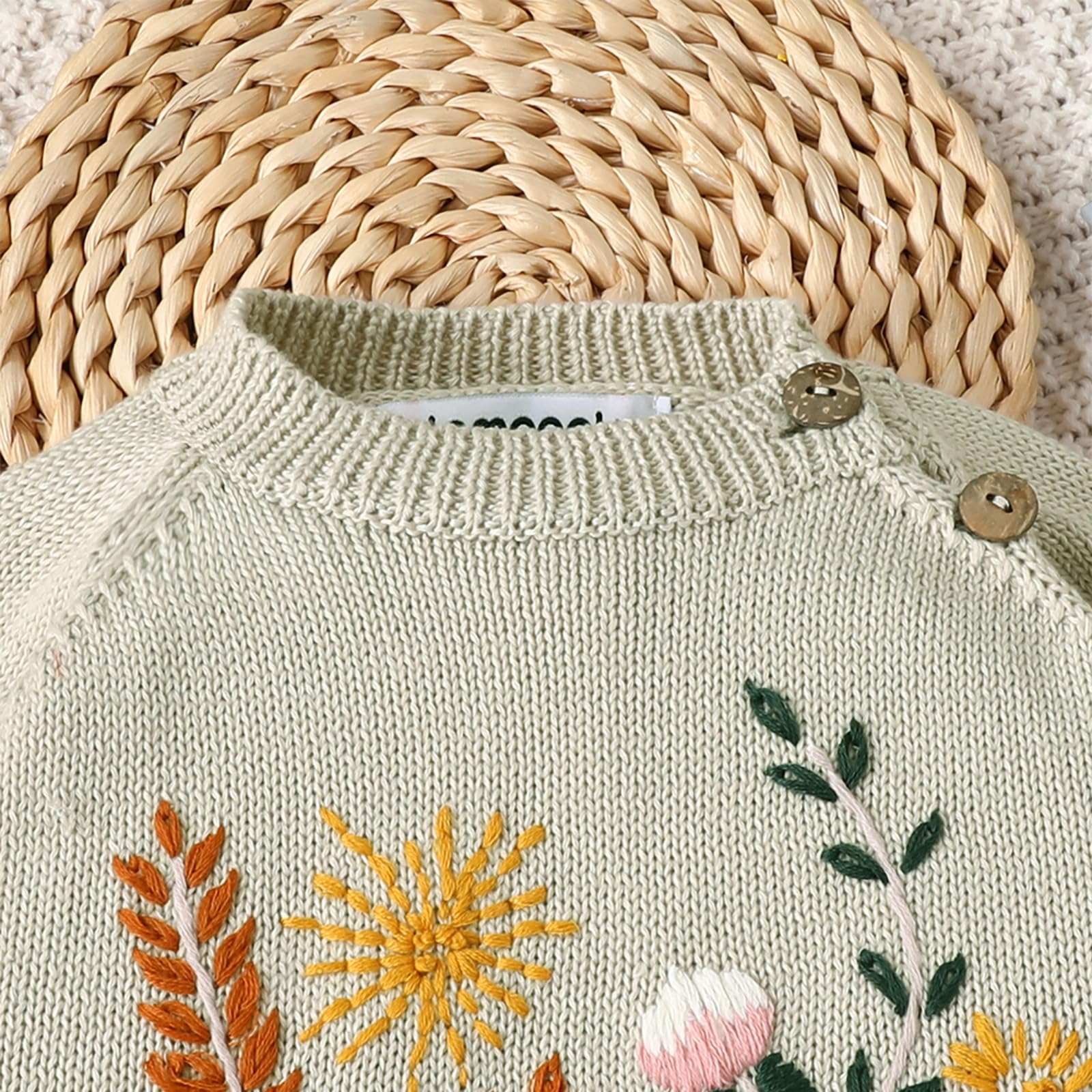 Lamgool Baby Boys Girls Pullover Sweater Knitted Button Down Toddler Kids Sweatshirt for Spring 3T Apricot