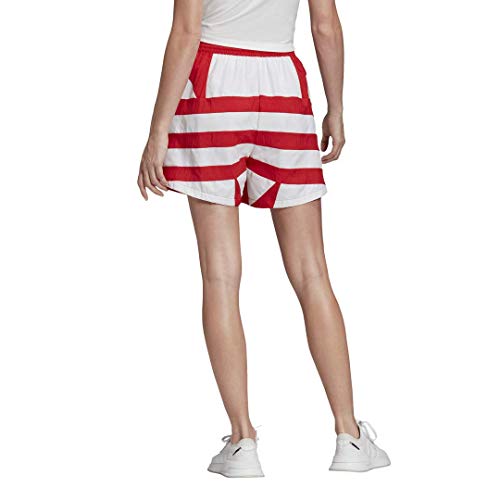 adidas Originals Women's Large Logo Shorts, Lush Red/White, 2XS