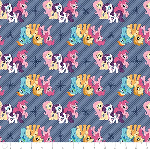 Camelot Fabrics My Little Pony Friends Characters Rarity Rainbow Dash Pinkie Pie Premium Quality 100% Cotton Fabric by 1/2 of a Yard.