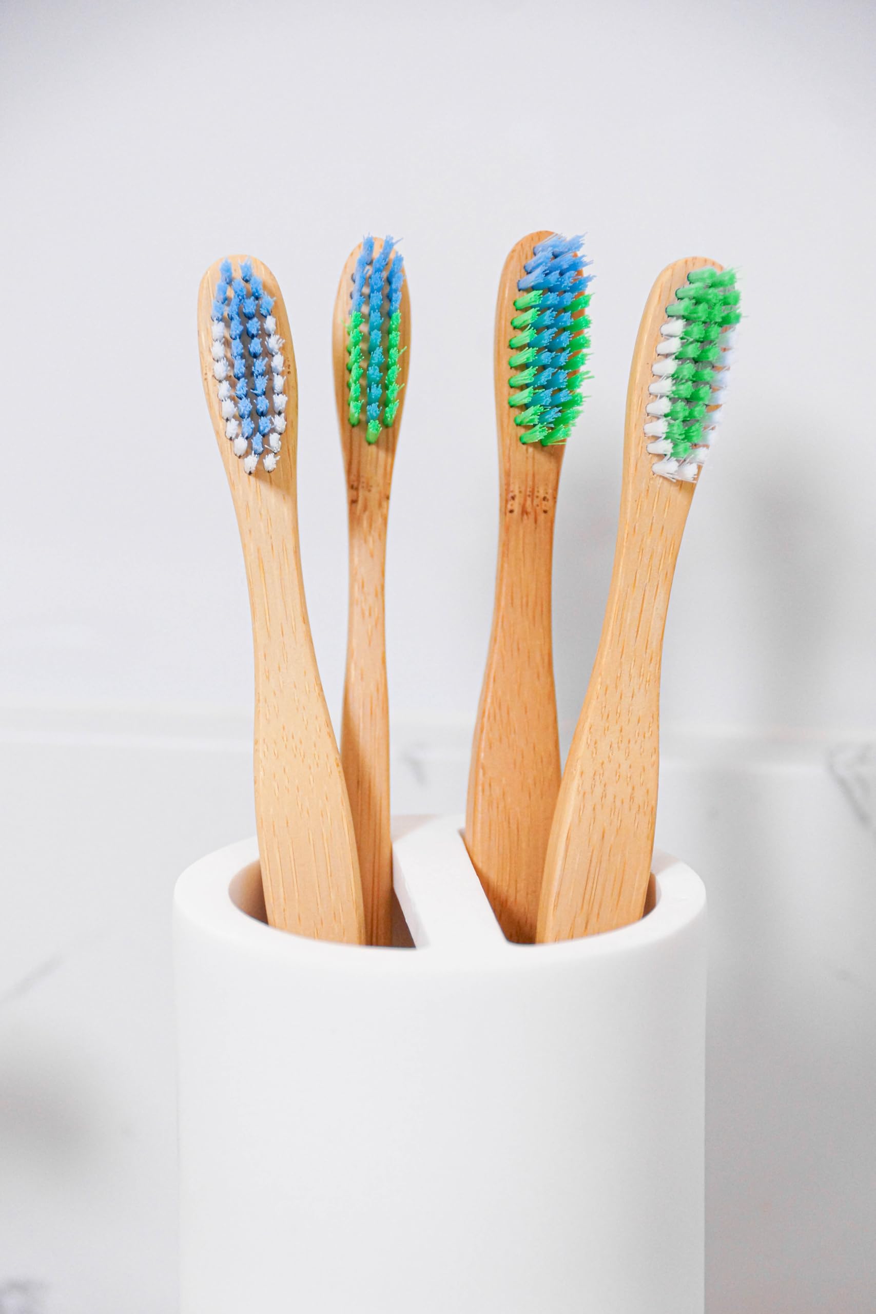 Woobamboo! Bamboo Toothbrush - Adult - Medium BPA-Free Nylon Bristles - Eco-Friendly, Biodegradable, Compostable, Vegan (Pack of 4)