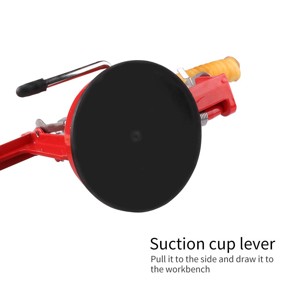 Apple Peeler, Stainless Steel Apple Corer Slicer Peeler, Durable Heavy Duty Die Cast Magnesium Alloy Apple Peeler Slicer Corer with Suction Base, Red