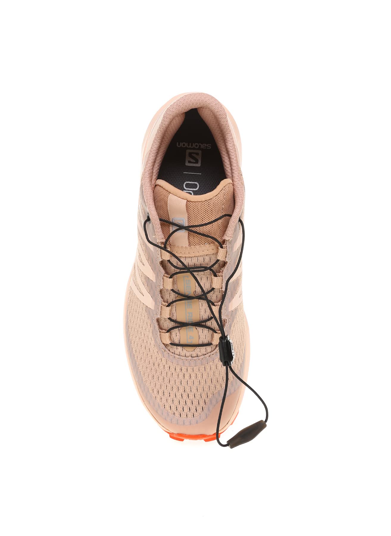 Salomon Sense Ride 4 Running Shoes for Women Trail, Sirocco/Peachy Keen/Red Orange, 9