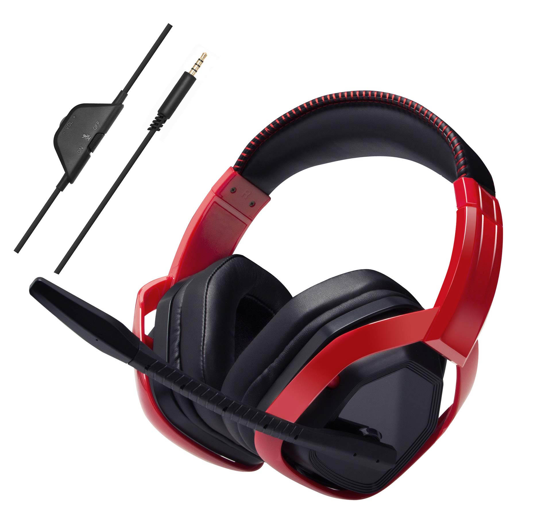 Amazon Basics Pro Gaming On Ear Wired Headset, Red