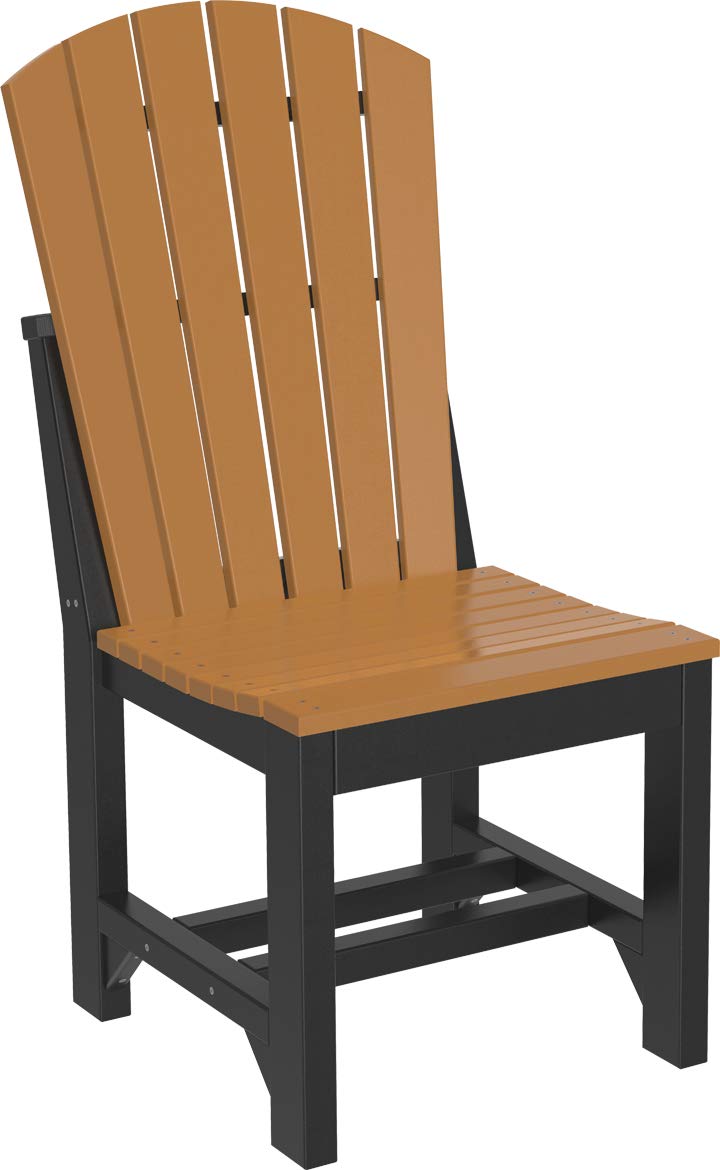 LuxCraft Poly Adirondack Dining Side Chair, Dining Height (Cedar & Black)