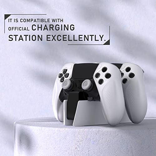 PlayVital Ninja Edition Glow in Dark Anti-Slip Half-Covered Silicone Cover Skin for ps5 Edge Controller, Ergonomic Protector Soft Rubber Case for ps5 Edge Wireless Controller with Thumb Grips - Green