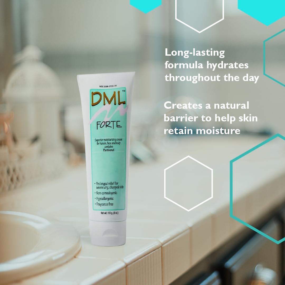DML Forte Skin Care- Super-Hydrating Hand, Face, and Body Moisturizer/ Hypoallergenic Face Moisturizer for Dry and Cracked Skin/ Gentle Moisturizing Cream Safe for Faces and Sensitive Skin / 4 oz