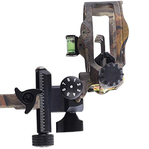 ACEXIER 7 Pins Compound Bow Sight 0.019 Optical Fiber Retinal Sight 16cm CNC Aluminum Horizontal Vertical Adjustment Bow Sight Shooting