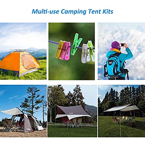 ACENILEN 6 Pack Reflective Guyline and 10 Pack Tent Stakes, Camping & Hiking Tent Accessories