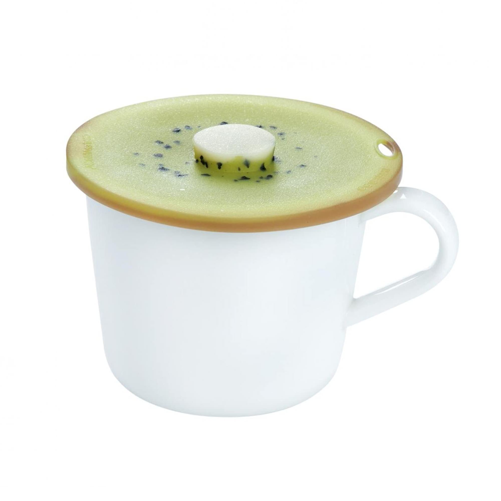 Charles Viancin - Set of 2 Kiwi 4” Silicone Drink Covers - Airtight Seal on Any Smooth-Rimmed Glass, Keep Drinks Cool or Hot, Protect from Winged Pests - BPA-Free - Oven, Freezer, Dishwasher Safe