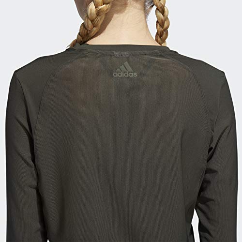 adidas Womens Mesh Basic T-Shirt, Green, X-Small