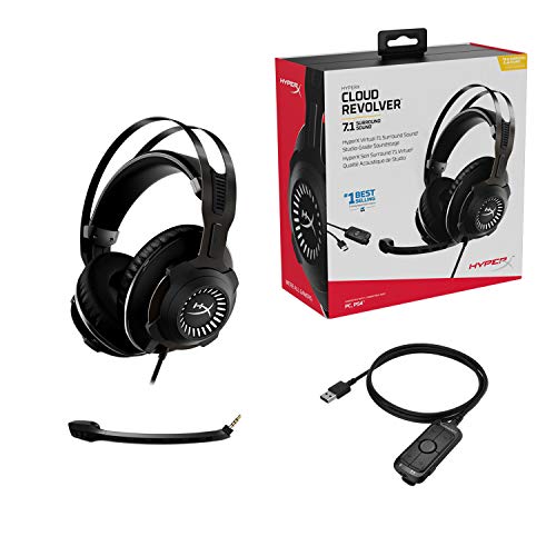 HyperX Cloud Revolver - Gaming Headset with HyperX 7.1 Surround Sound, Signature Memory Foam, Premium Leatherette, Steel Frame, Detachable Noise-Cancellation Microphone